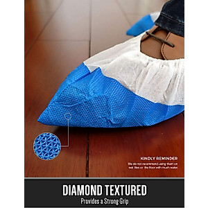OhanaPro Premium Disposable Non Slip Boot & Shoe Covers - Pack of 50 - Waterproof Double Layer Bottom - Extra Thick, Durable, Recyclable - One Size Fits Most