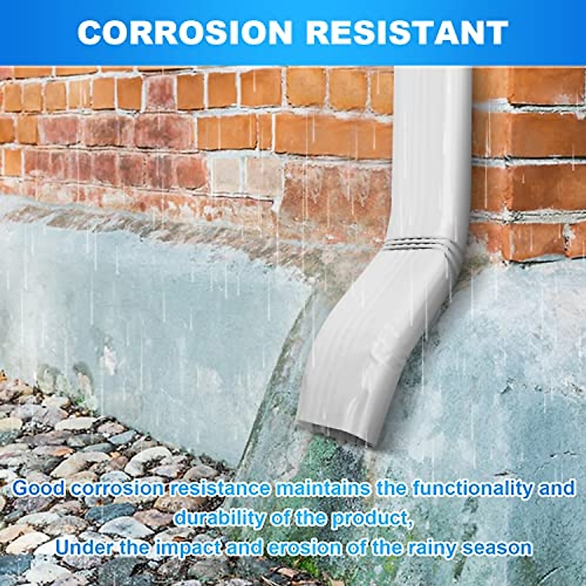Gutter Downspout Elbow Extensions Offset 2x3 - White S-Shape [Leader Style A ]