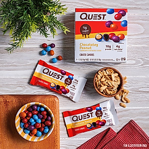 Quest Nutrition Coated Candies, Chocolatey Peanut, 1g Sugar, 10g Protein, 4g Net Carbs, Gluten Free, Keto Friendly, 12 Count