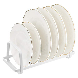 SANNO Pot Lid Holders Heavy Duty Pan Rack Organizer Pot Organizer Rack for Cabinet, Bakeware Rack,Kitchen Cookware Pantry Cabinet Storage Rack with 7 Dividers (pack of 1)