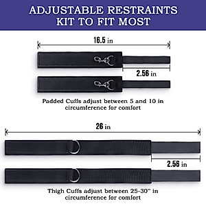 BDSM Bondage Sex Toys Restraints, Couples Sex Toy Handcuffs Adjustable Sex Cuffs Sex Restraints Straps Wrist-to-Thigh, Restraint Set Adult Sex Toys for Couple
