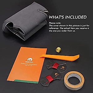 MEWANT Hand Stitch Dark Gray 9002 Alcantara Steering Wheel Cover for BMW 2Series F22 F23 F30 F34 F32 F33 F36 M135i