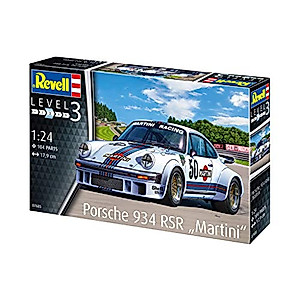 Revell RV07685 07685 7685 1:24 Porsche 934 RSR 'Martini Racing' Plastic Model Kit, Various, 1/24