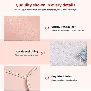 11 Inch Tablet Sleeve Case for 10.9 New iPad Air 4, iPad Pro 11, 10.5 iPad Air/Pro, 10.2 iPad, Microsoft Surface Go 2/1, Samsung Galaxy Tablet,PVC Leather Pouch Bag with Pen Holder-Pink