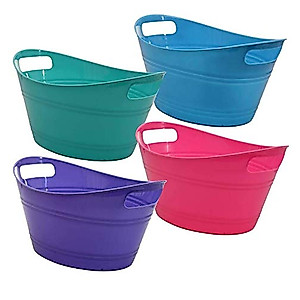 Greenbrier Plastic Storage Tub (Top Rim 12.5" x 9.25" x 6.5" Tall) (Teal)