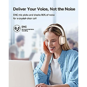 Baseus Active Noise Cancelling Headphones with 100H Playtime, LHDC Hi-Res Sound, Reduce Noise by Up to 95%, Spatial Audio, ENC Mics, 0.038s Low Latency, Bluetooth 5.3 Wireless Headphones - Bowie H1i