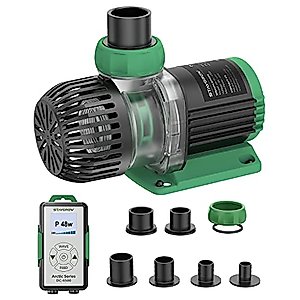 STAYGROW Arctic Series DC-6500 Aquarium Water Pumps, DC 24V 48W 1717 GPH (6500 L/H), Sine Wave Silent Powerful Controllable Submersible or External Return Pump for Fresh/Saltwater/Marine Tank Green