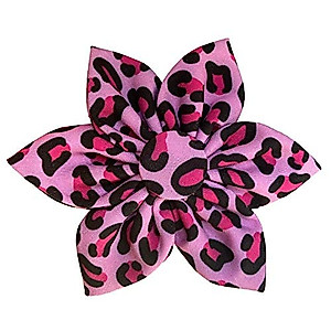 H&K Pet Pinwheel | Pink Leopard (Large) | Valentine's Day Velcro Collar Accessory for Dogs/Cats | Fun Pet Pinwheel Collar Attachment | Cute, Comfortable Pet Accessory