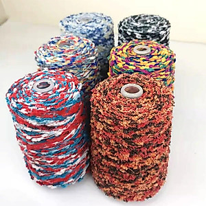 50G/Ball Dyed Toothbrush Wool Yarn Warm Soft Velvet Handmade Characteristic Thread Pompom Fancy Crochet Yarn (Color : Black White)