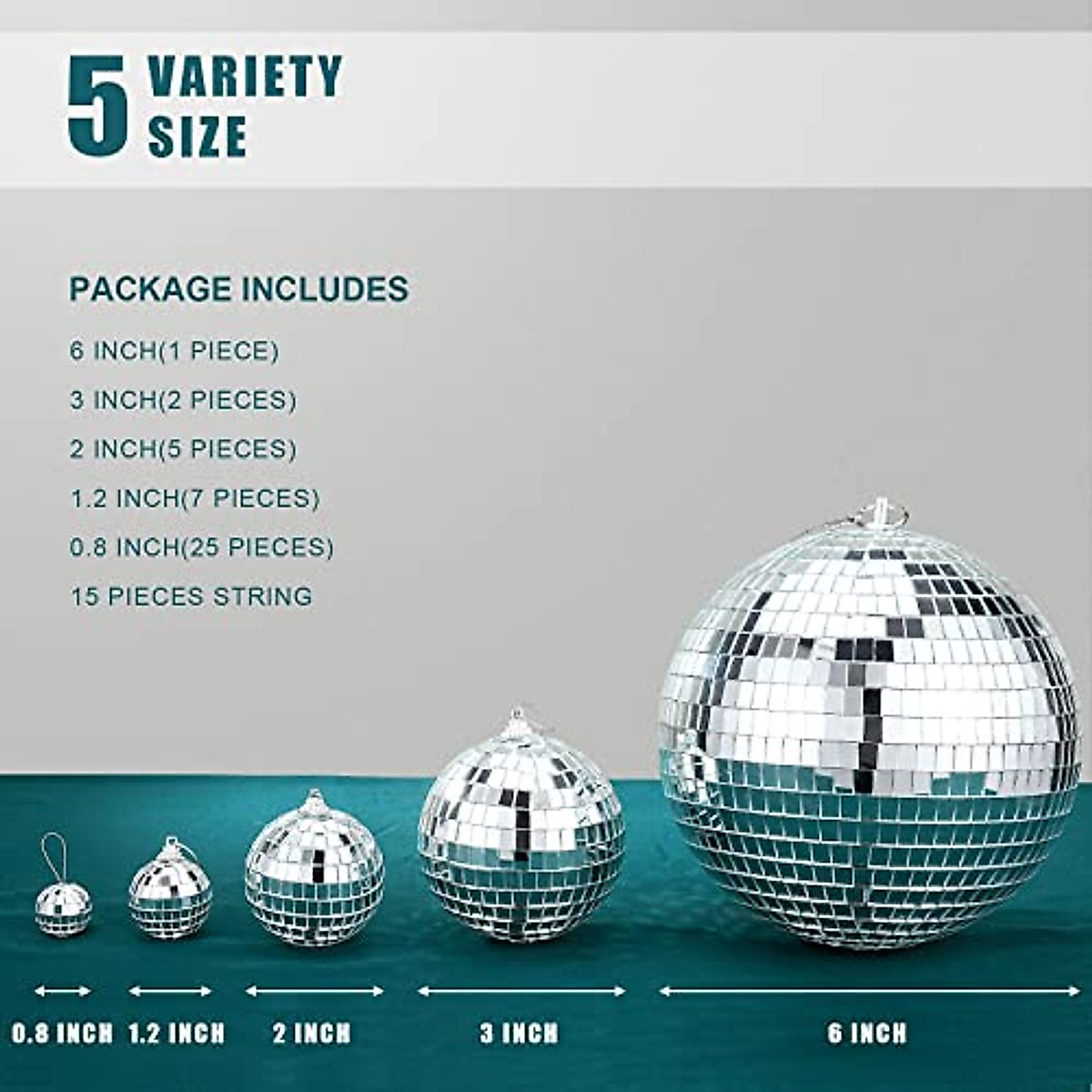 40 Pack Silver Mirror Disco Balls for Party & Decor