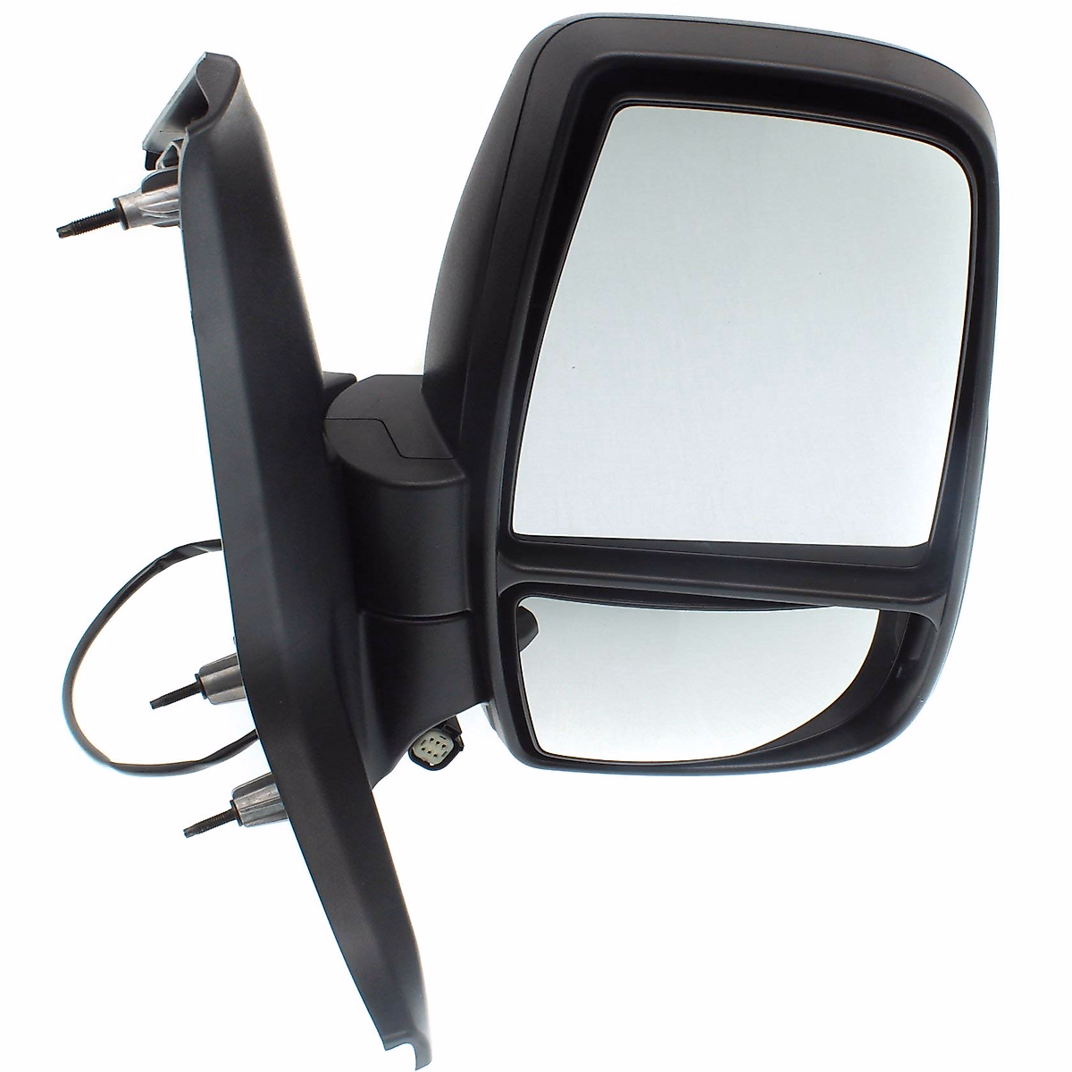 Kool-Vue Mirror Compatible With 2015-2017 Ford Transit-250, Transit-150, Transit-350, Transit-350 HD Passenger Side, Manual Folding, Power Glass, Short Arm, Textured Black