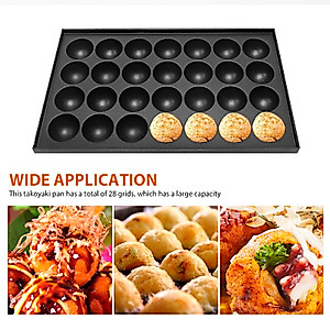 Anxingo Takoyaki Pan - 28 Hole Takoyaki Maker Baking Pan 1.5" Half Sphere Takoyaki Maker for Baking Cooking,Aluminium