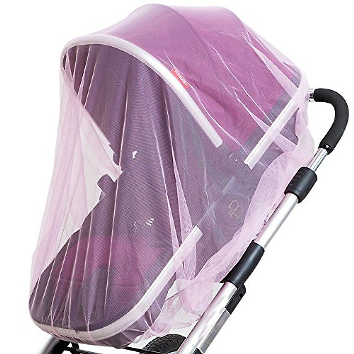 Baby Stroller Mosquito Bug Net Insect Netting Cover 59" Large Size for Pram, Buggy, Infant Carriers, Car Seats, Cradles, Cribs, Bassinets, Playpens, Baby Stroller Bed Full Mesh Cover (Pink)