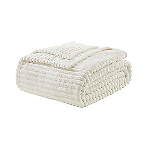 Nestl Soft King Size Blanket – Cozy Bed Blankets King Size, Warm King Blanket, Lightweight King Size Blankets for Bed, Cut Plush Fleece Blanket King Size, White King Size Fuzzy Blanket 108 x 90 Inches