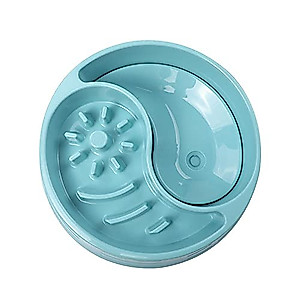 FUUIE Bowls for Food and Water Large Capacity Slow Feeder Dog Bowl 2 In1 Food Water Pet Bowl Drinking Prevent Bloat Vomiting Wet Mouth (Color : Blue)