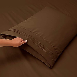 KAYLEN HOME 1800 TC Deep Pocket Full Size Sheets Set up to 16" - Hotel Luxury Extra Soft Brushed Microfiber 4 PC Bed Sheet Set, Chocolate