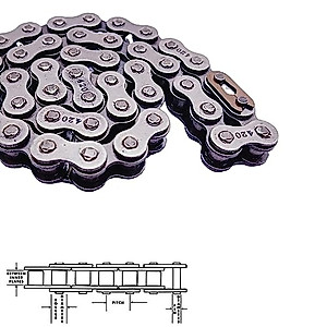 32 Link 420 Chain for Coleman KT196 & CK196 196cc 6.5 Hp Go-Kart