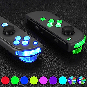 eXtremeRate 7 Colors 9 Modes NS Joycon DFS LED Kit for Nintendo Switch, Multi-Colors Luminated ABXY Trigger Face Buttons for Nintendo Switch & Switch OLED Model JoyCon - Joycon NOT Included