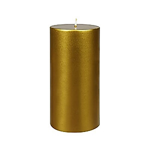 Zest Candle Pillar Candle, 3 by 6-Inch, Metallic Bronze Gold