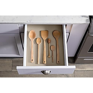 EasyLiner Select Grip Shelf Liner for Drawers & Cabinets - Easy to Install & Cut to Fit - Non Slip Non Adhesive Grip Shelf Liner for Kitchen Drawers, Bathroom, Pantry - 20 in. x 24 ft. - Taupe,Brown