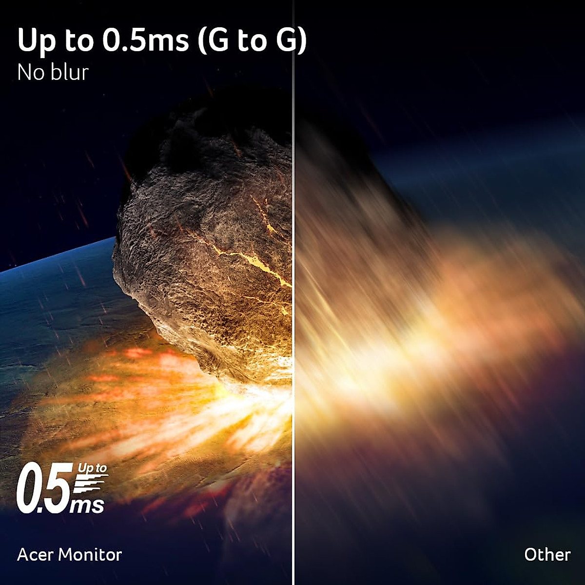 Acer Nitro 27" WQHD 2560 x 1440 PC Gaming Monitor | AMD FreeSync Premium | Up to 180Hz Refresh | Up to 0.5ms | HDR400 | DCI-P3 95% | 1 x Display Port 1.2 & 2 x HDMI 2.0 | XV272U V3bmiiprx