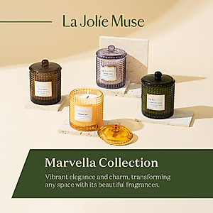 LA JOLIE MUSE Woody Jasmine Candles for Home Scented, Luxury Candles for Women, Candles Gifts for Women, Natural Soy Wax Candles, 75 Hours 10 OZ