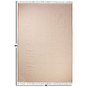 Casavani Upgraded Boho Bathroom Rug 100% Woven Geometric Rug for Bedroom White and Black Rug Bohemian Bath Mat, Kitchen Rug Washable Cotton Throw Rug Tassel Rug for Living Room 4x10 Feet Runner