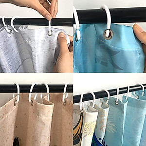 Careyoungs Plastic Shower Curtain Hooks White Curtain C Rings for Bathroom Shower Rod Window Curtains Hook Hanger