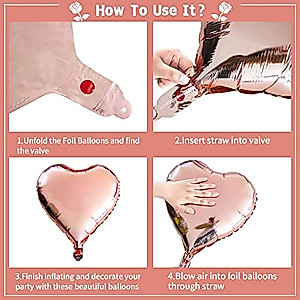 Rose Gold Party Decorations, Rose Gold Birthday Decorations, Happy Birthday Banner, Foil Balloons, Rose Gold Balloons, Birthday Decorations for Girls, Women