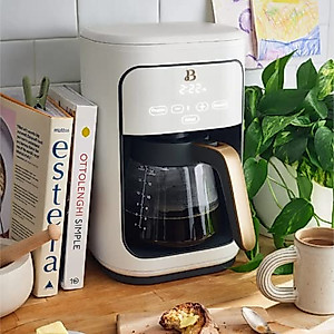 wgardenia Beautiful 14 Cup Programmable Touchscreen Coffee Maker, White Icing