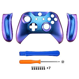 eXtremeRate Chameleon Top Shell Front Housing Faceplate Replacement Parts with Side Rails Panel for Xbox One X S Controller