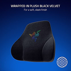 Razer Head Cushion Chroma Neck & Head Support for Gaming Chairs: Ergonomically Designed - Memory Foam Padding - Wrapped in Plush Black Velvet - Chroma RGB