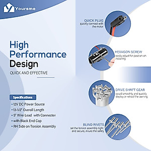 3310423.209U Torsion Assembly RH Black for Dometic 9100 Series Awnings Power Awning Motor Drive Head Assembly