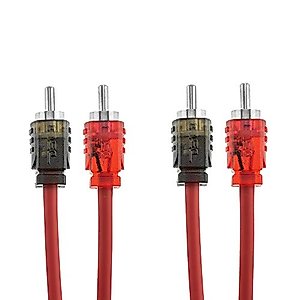 DS18 R20 RCA Ultra Flex Stereo Cable - 2-Male to 2-Male, Digital & Analogue, Supports (Amplifiers, AV Receivers, Hi-Fi) (3 Feet)