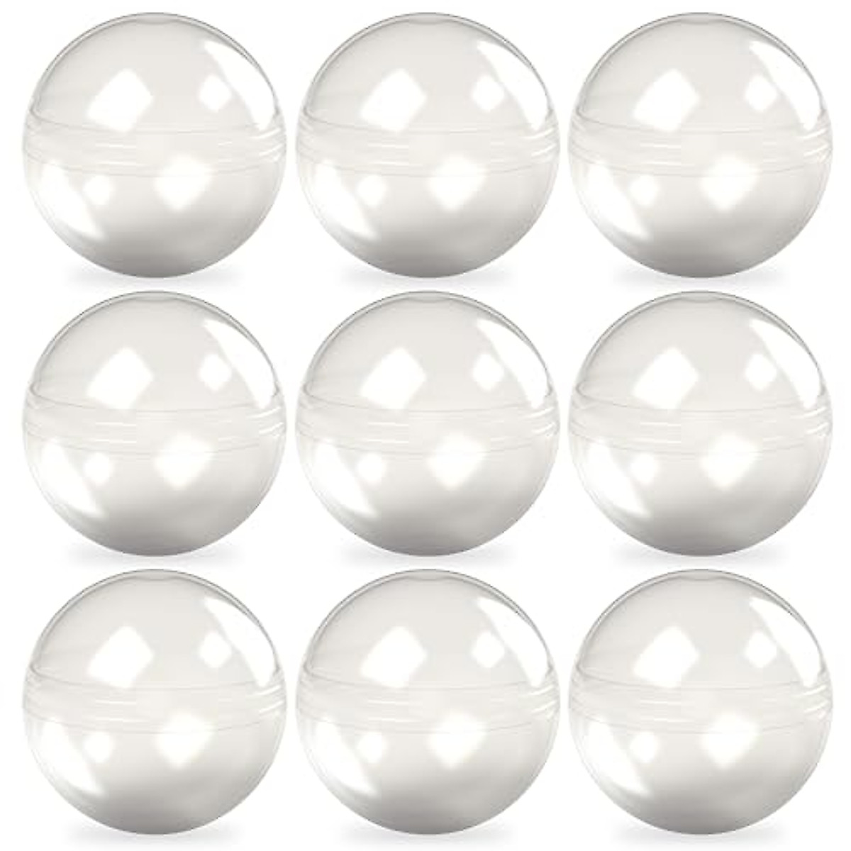 Capsule Vending Machine Round 50 pcs 2 inch - Gumball Machine Capsules Bulk Clear Container - Easter Basket Stuffers Birthday Gifts Pinata Stuffers DIY Craft Supplies - Clear Capsules Empty