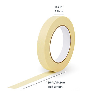 Amazon Basics Masking Tape, 0.7 Inch x 180 Feet - Pack of 3 Rolls