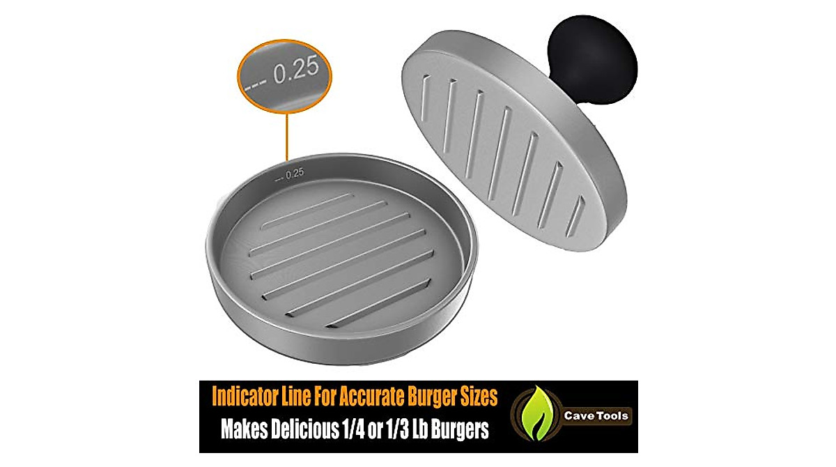 Cave Tools Burger Press - Perfectly Formed Patties for Grill & Kitchen