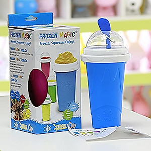 Slushie Maker Cup,Slushy Maker Magic Squeeze Cup Cooling Maker Cup Freeze Mug Milkshake Smoothie Mug,Portable Squeeze Ice Cup for Family