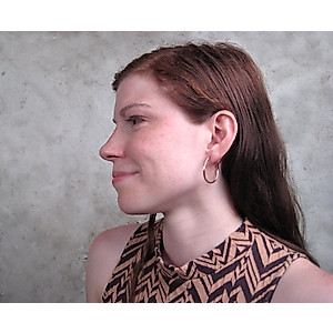 Medium 14K Yellow Gold Continuous Endless Hoop Earrings (2mm Tube) (30mm)