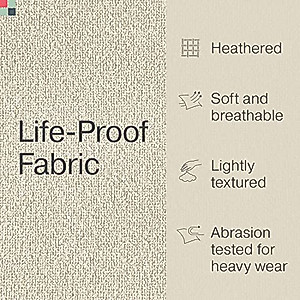 Mid-Century Curved Back Loveseat Sofa - 57.5" - Luxury and Comfortable Home Decor for Offices, Living Rooms, and Bedrooms - Solid Wood Legs and Breathable Fabric Cushions (Ivory)