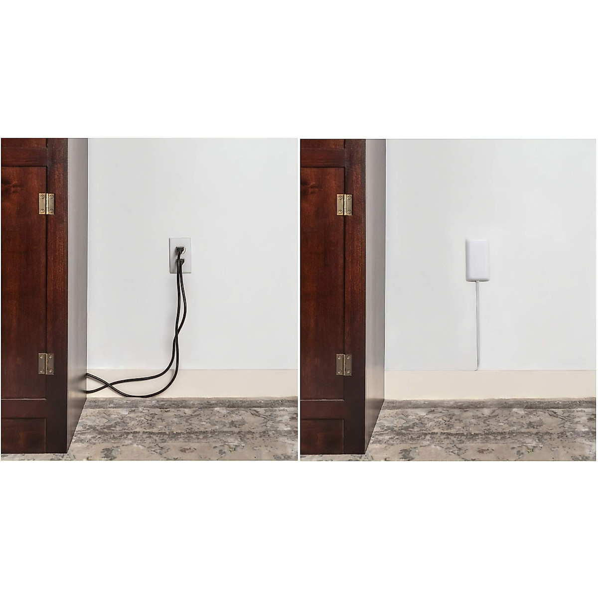 Sleek Socket - The Original & Patented Ultra-Thin Outlet Concealer with Cord Concealer Kit, 3 Outlet, 3-Foot Cord, Universal Size, UL Certified (Ideal for Kitchens, Small Spots & Behind Furniture)