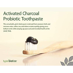 Hyperbiotics Activated Charcoal Probiotic Toothpaste | Oral Probiotics for Women and Men | Fluoride Free Whitening | Freshen Bad Breath, Gum Health Support, Whitens Teeth | Spearmint, 1 Tube, 4oz