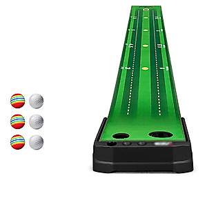 cghhome Golf mat, Indoor Golf Putter, Home Golf Training Blanket, Portable Mini Set, All-Round Electric Ball Return, Professional Golf Practice Equipment (Color : 1, Size : 39 * 310cm)