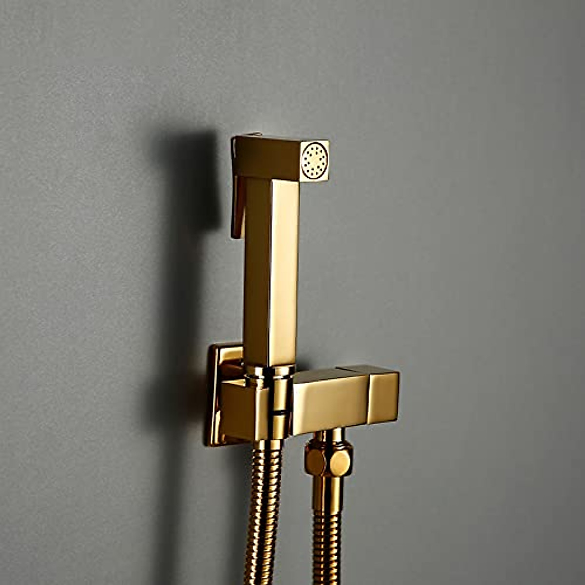 MINJING Bidet Sprayer for Toilet, Baby Cloth Diaper Sprayer, Brass Handheld Bidet Attachment for Personal Hygiene, Pet Shower, Wall Mount Bidet Faucet Gold