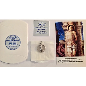 I G J Saint Sebastian Silver Tone Medal - The Patron Saints Medals