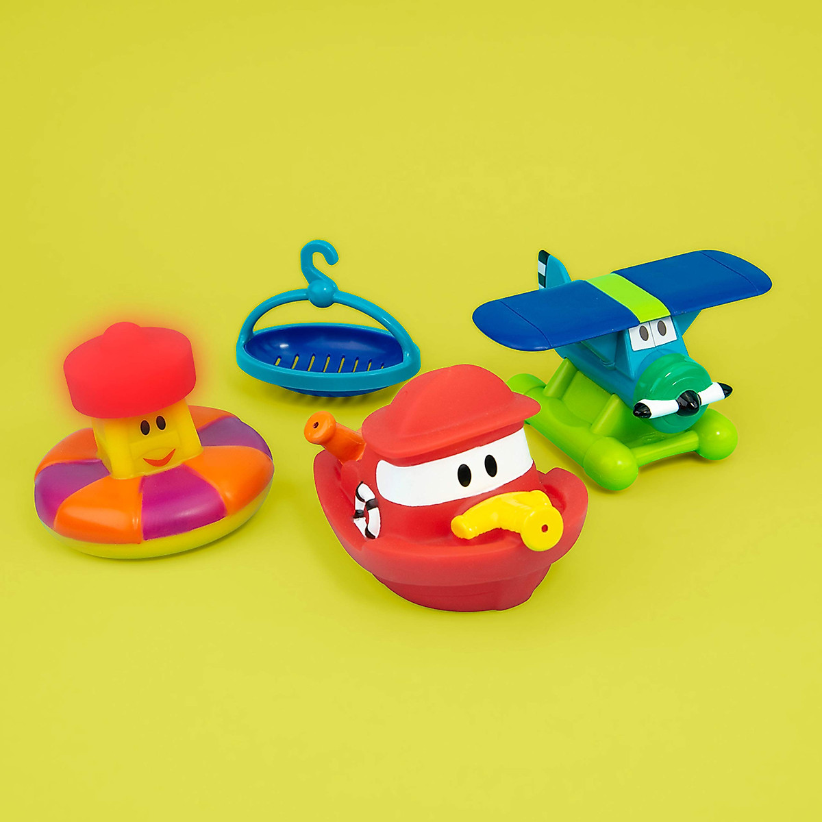 Sassy Harbor Town Rescue Set, 4 Pieces Include Squirter, Strainer, and a Buoy That Lights up in The Water, Ages 6+ Months