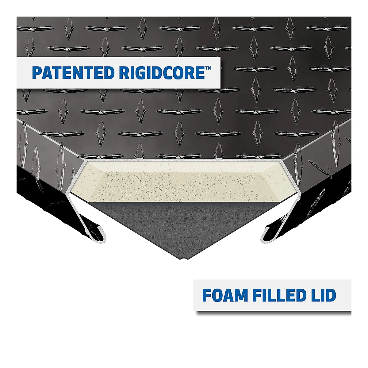 UWS TBSD-69-LP-BLK Black Single Lid Low Profile Deep Aluminum Toolbox with Beveled Insulated Lid