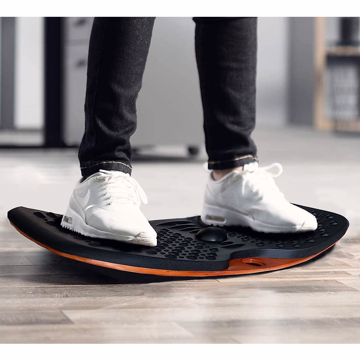 ZEALTOP Standing Desk Anti fatigue Balance Board standing desk mat wobble board Rocker Board Comfort Mat for Office (Large Size)