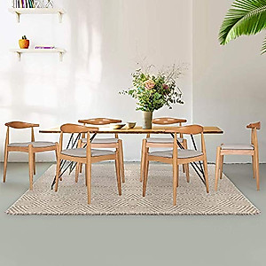 LUCKYERMORE 4 Pcs Assembled Mid-Century Dining Chair Armless Low-Back Side Chair with Faux Leather Seat,Beige