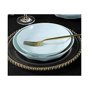 ESTELAR Dinner Plates Set Creative Phnom Penh Celadon Plate Dish Plate Household Ceramic Plate Set Nordic Dinner Plate Kitchen Salad Bowl (Size : Large)